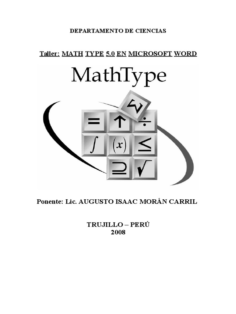Math Type GUIA | PDF | Microsoft Word | Ventana (informática)