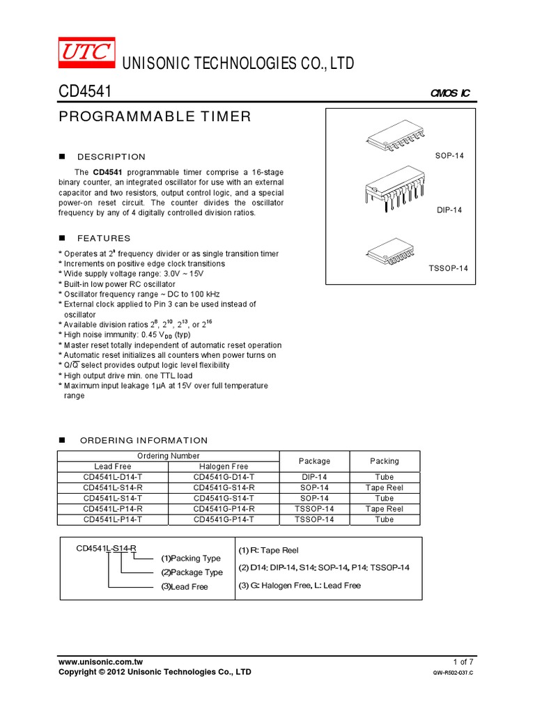 CD4541 PDF | PDF | Electronic Oscillator | Electronic Design