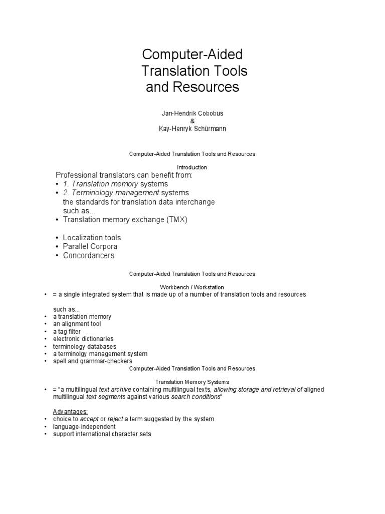 Computer-Aided Translation Tools Overview | PDF | Translations | Semantics