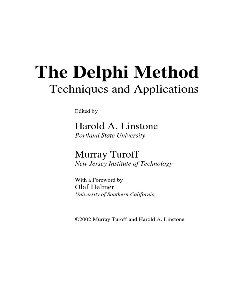 Linstone and Turoff - The Delphi Method: Techniques and Applications ...