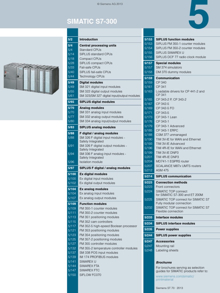 Simatic S7-300 | PDF | Central Processing Unit | Electromagnetic ...