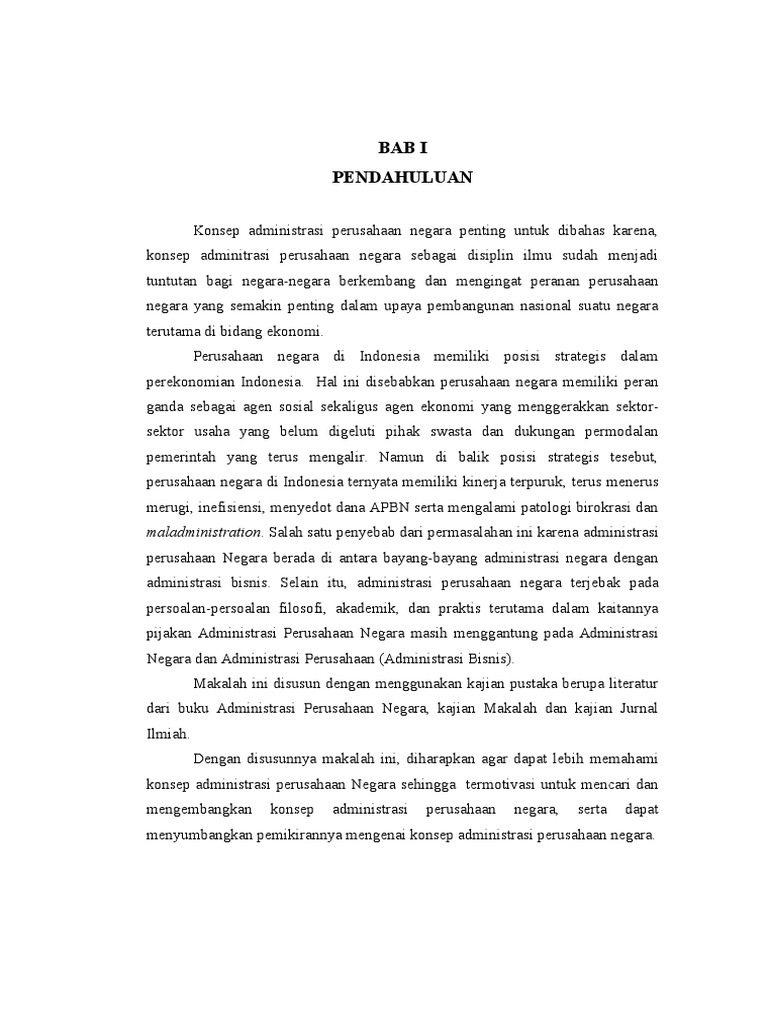 Konsep Administrasi Perusahaan Negara | PDF | Pengelolaan Keuangan & Uang