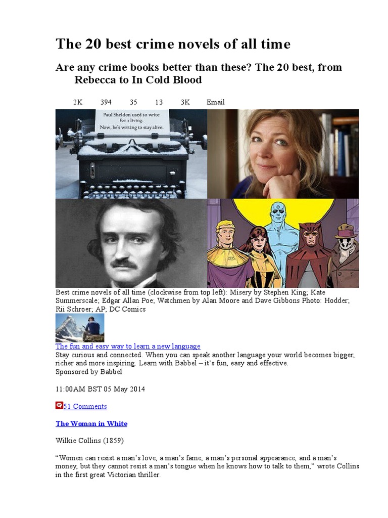The 20 Best Crime Novels of All Time | PDF | Detective Fiction | Novels