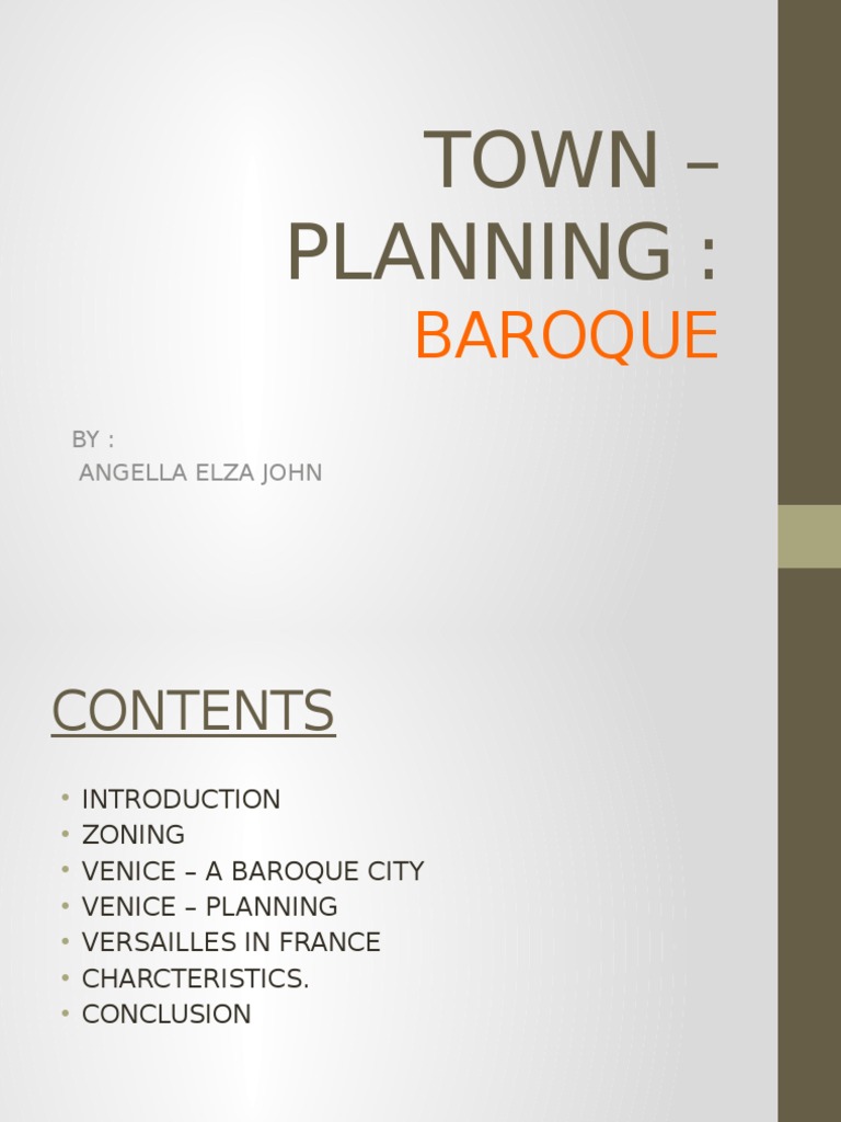 Town - Planning:: Baroque | PDF | Venice | Palace Of Versailles