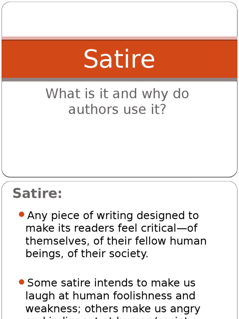 Understanding Satire in Literature | PDF