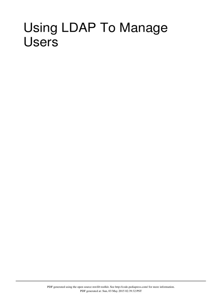 Using LDAP To Manage Users | PDF | Active Directory | Public Key ...