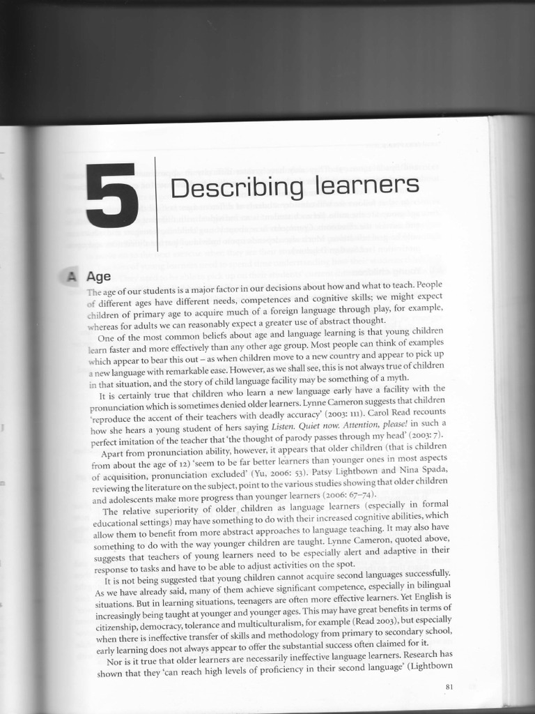 Describing Learners by Age Group | PDF | Learning | Neuropsychological ...
