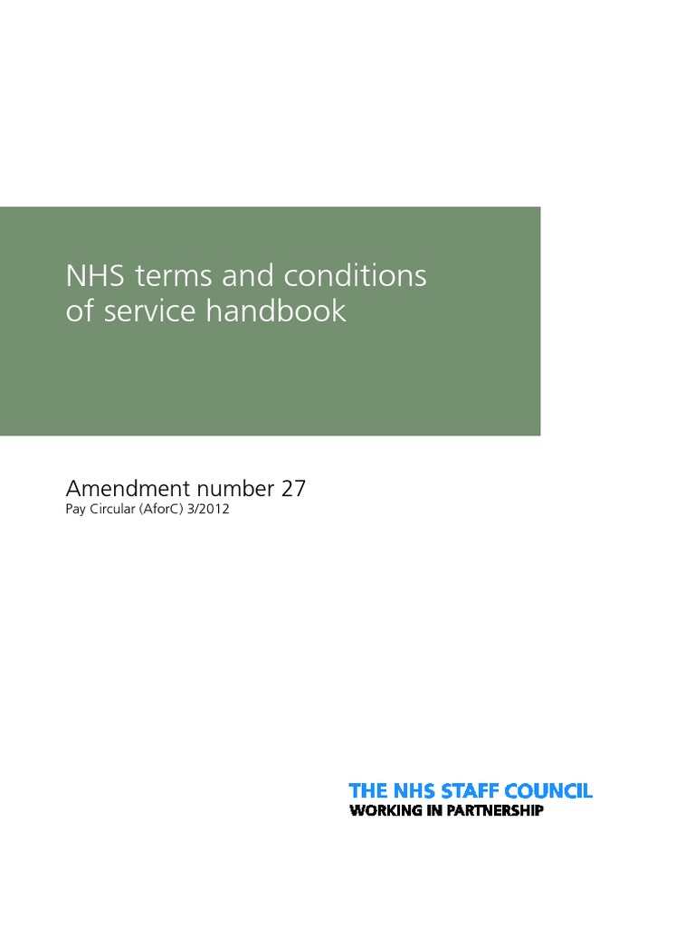 NHS Terms and Conditions Handbook | PDF | Overtime | National Health ...