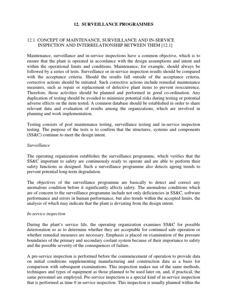 Maintenance and Surveillance Programs Explained | PDF | Reliability ...