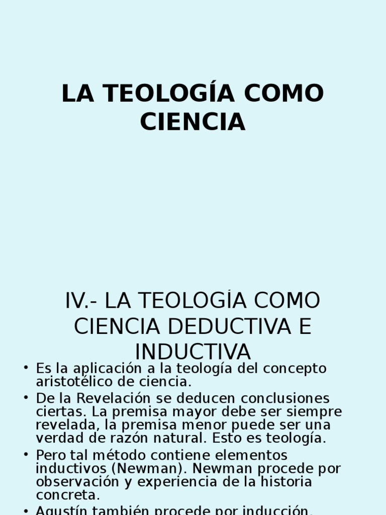 La Teología como Ciencia Deducción e Inducción | PDF | Razonamiento ...