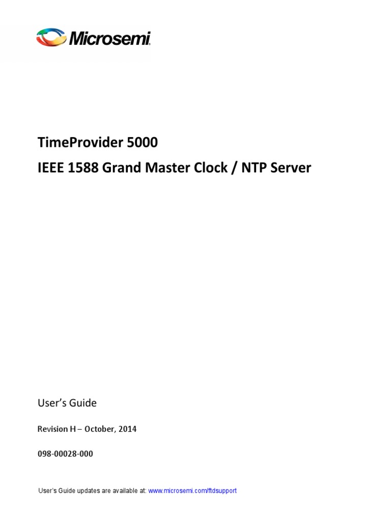 TimeProvider 5000 IEEE 1588 Grand Master Clock NTP Server User's Guide Revision H | PDF ...
