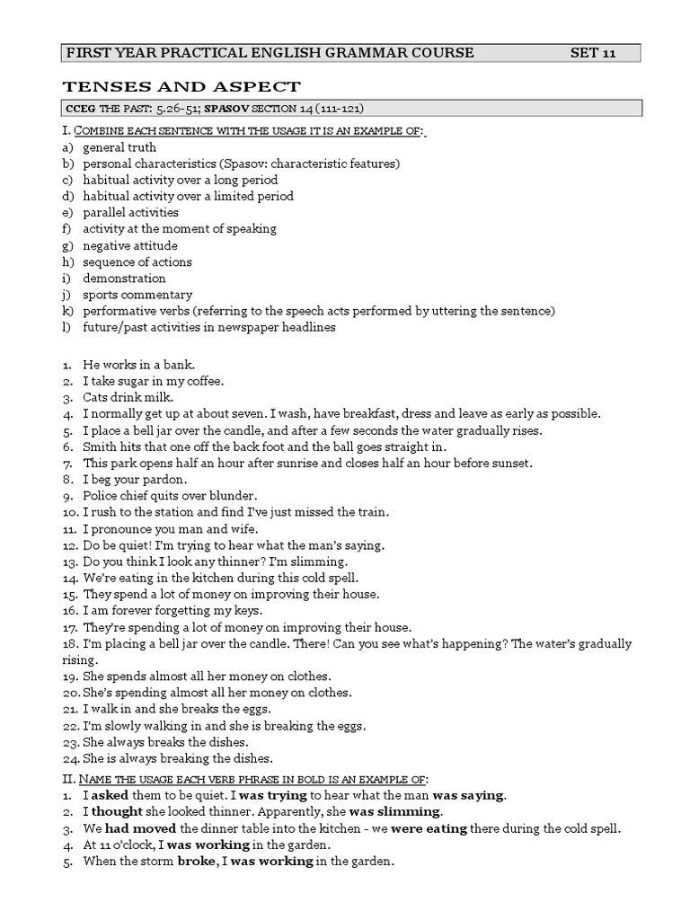 Grammar Aspect | PDF | English Grammar | Grammatical Tense