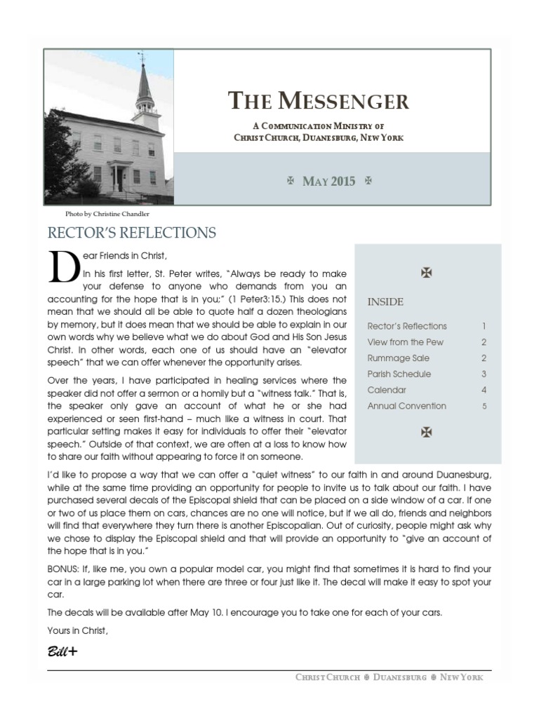Christ Church Messenger May 2015 | PDF | Jesus | Prayer