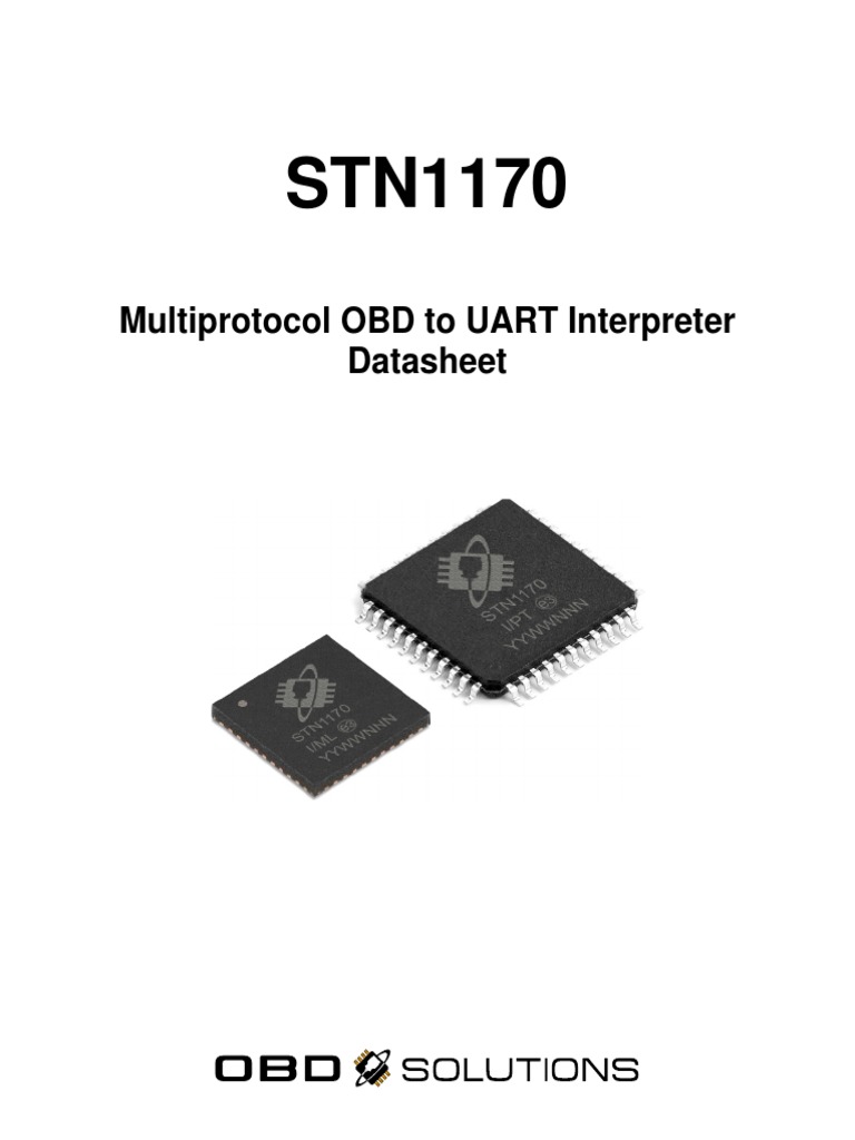 stn1170 Chip Multiprotocol OBD To UART Interpreter Datasheet | PDF | Capacitor | Manufactured Goods