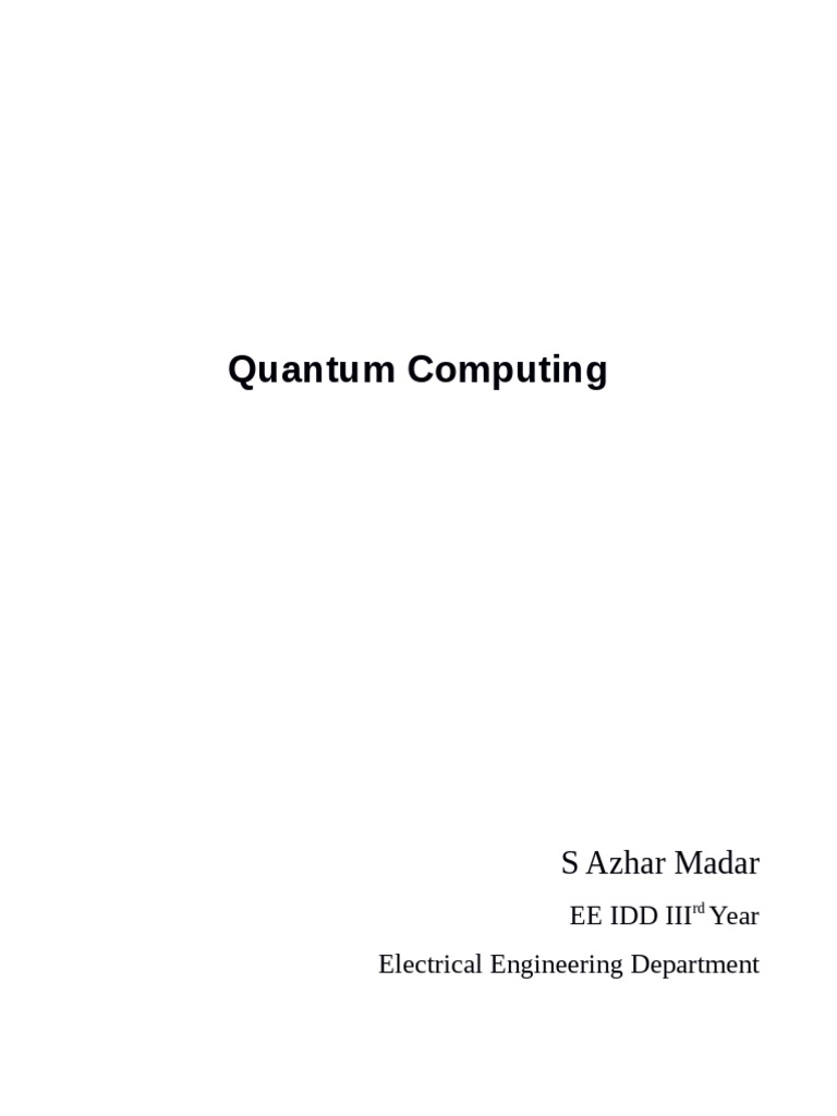 Quantum Computing | Download Free PDF | Quantum Entanglement | Quantum Mechanics