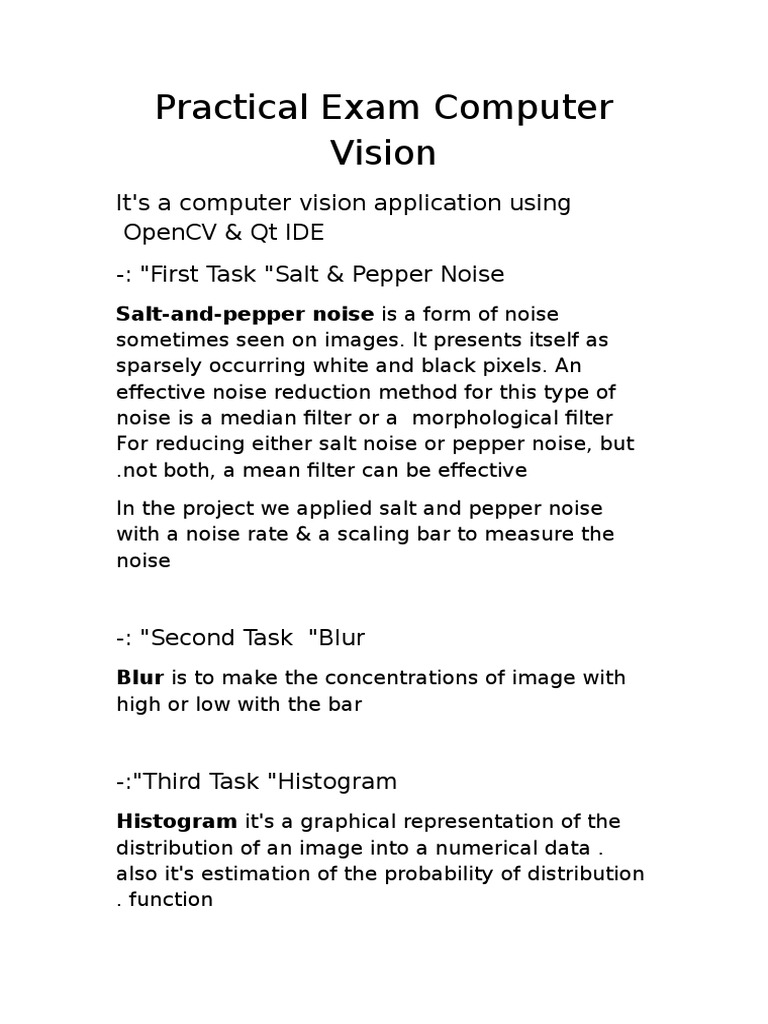 Practical Exam Computer Vision | PDF