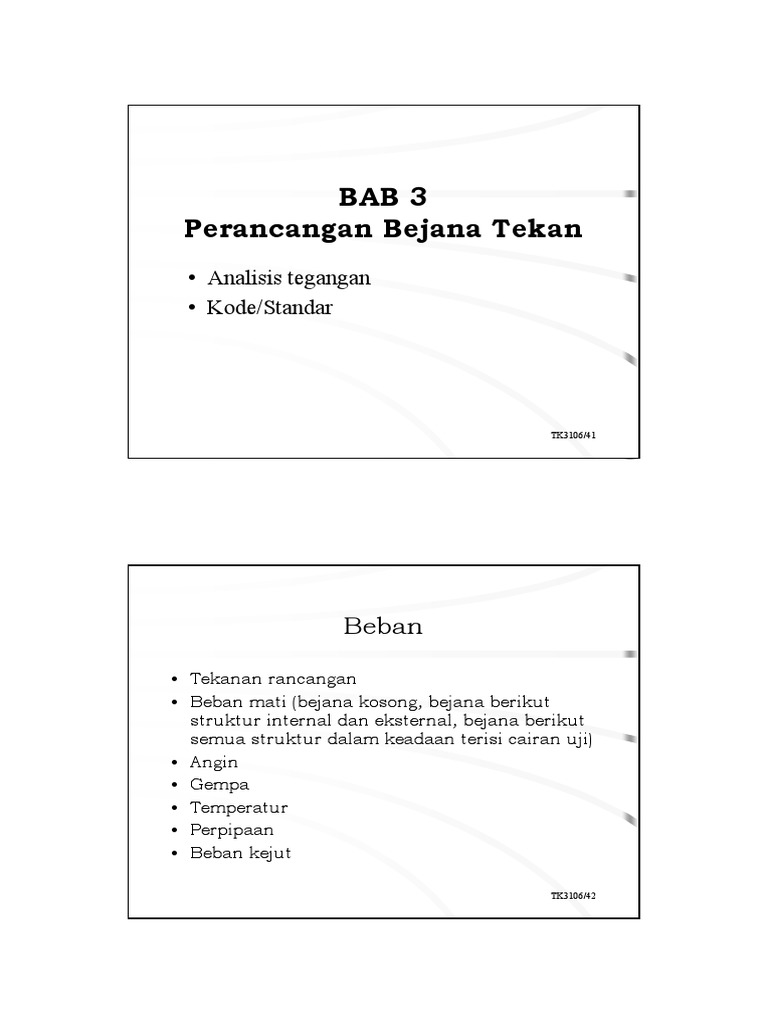 Perancangan Bejana Tekan dan Contoh | PDF