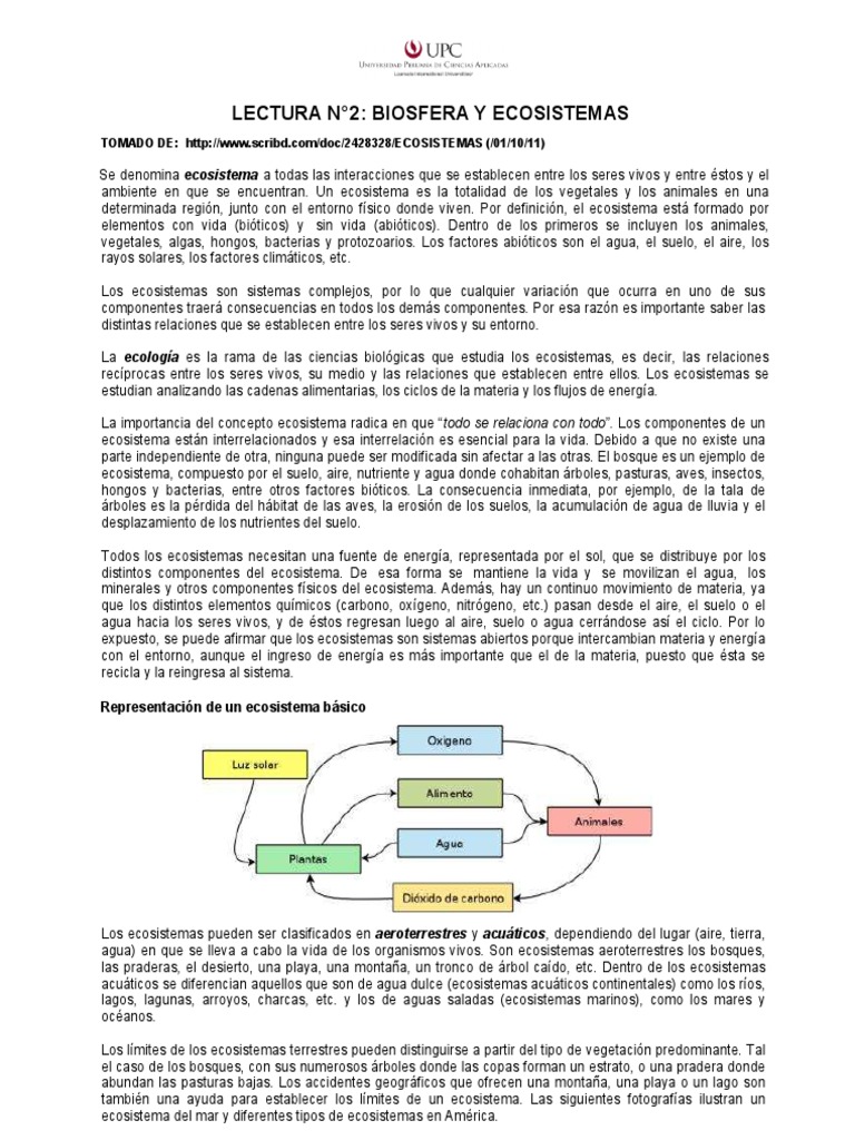 Lectura 2 - Ecosistemas y Bioma | PDF