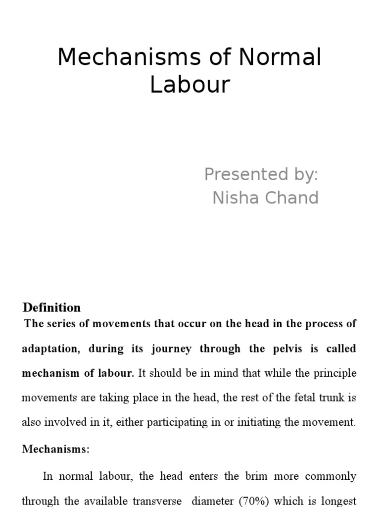 Mechanisms of Normal Labour | Download Free PDF | Pelvis | Human ...