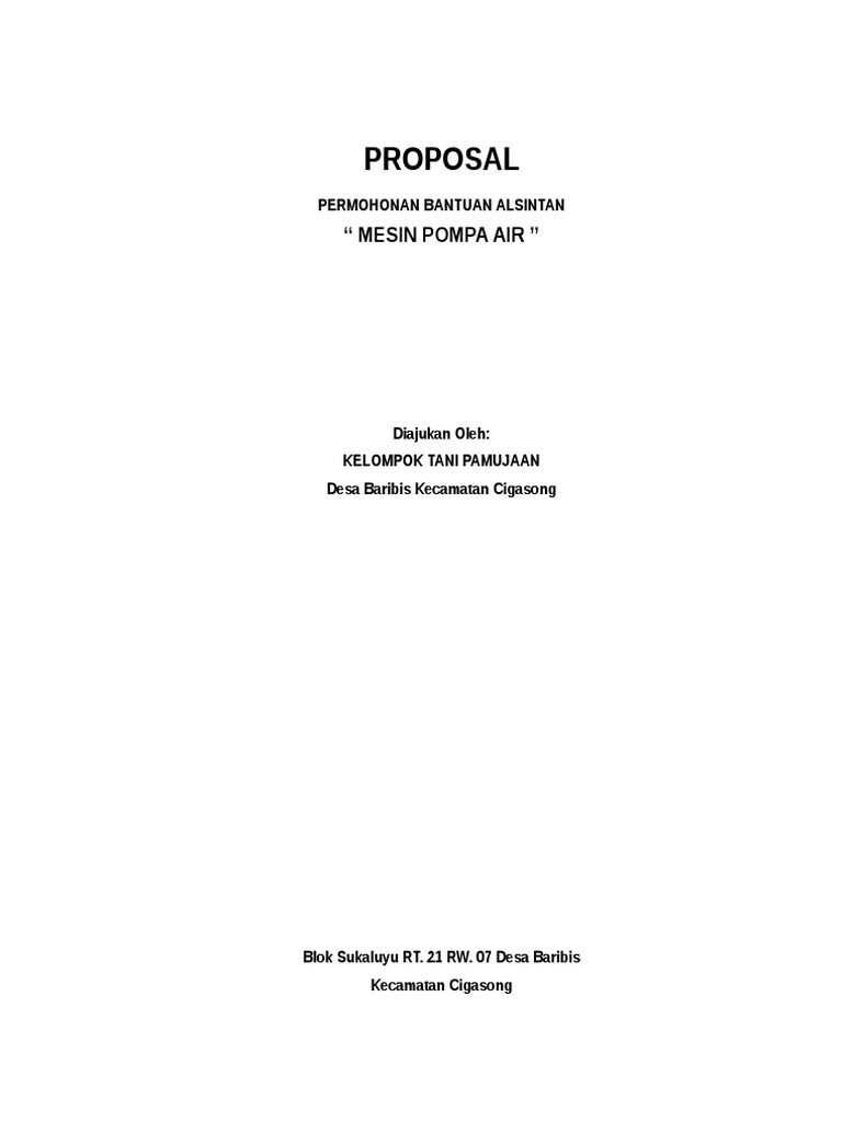 Proposal Pompa Air | PDF