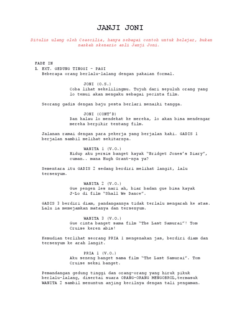 Skenario OP Janji Joni | PDF