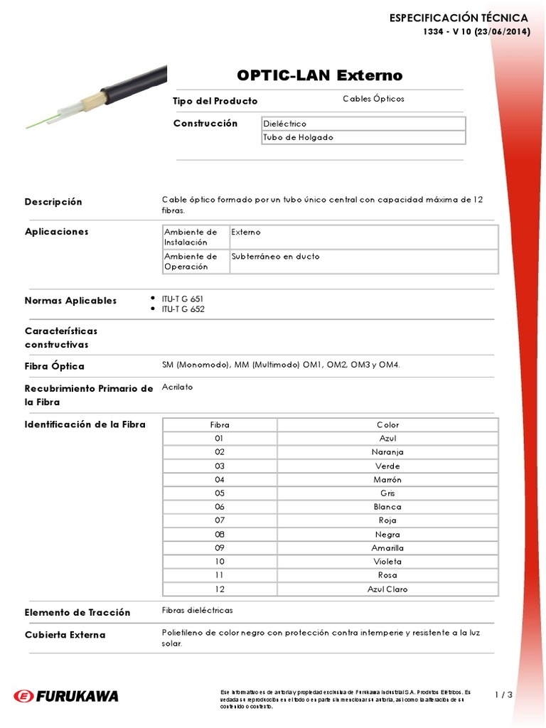 Furukawa Optic-Lan AR | PDF | Qualia | Color