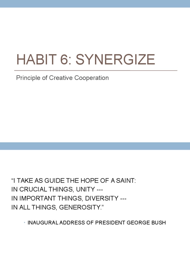 Habit 6: Synergize (7 Habits of Highly Effective People) | Creativity ...