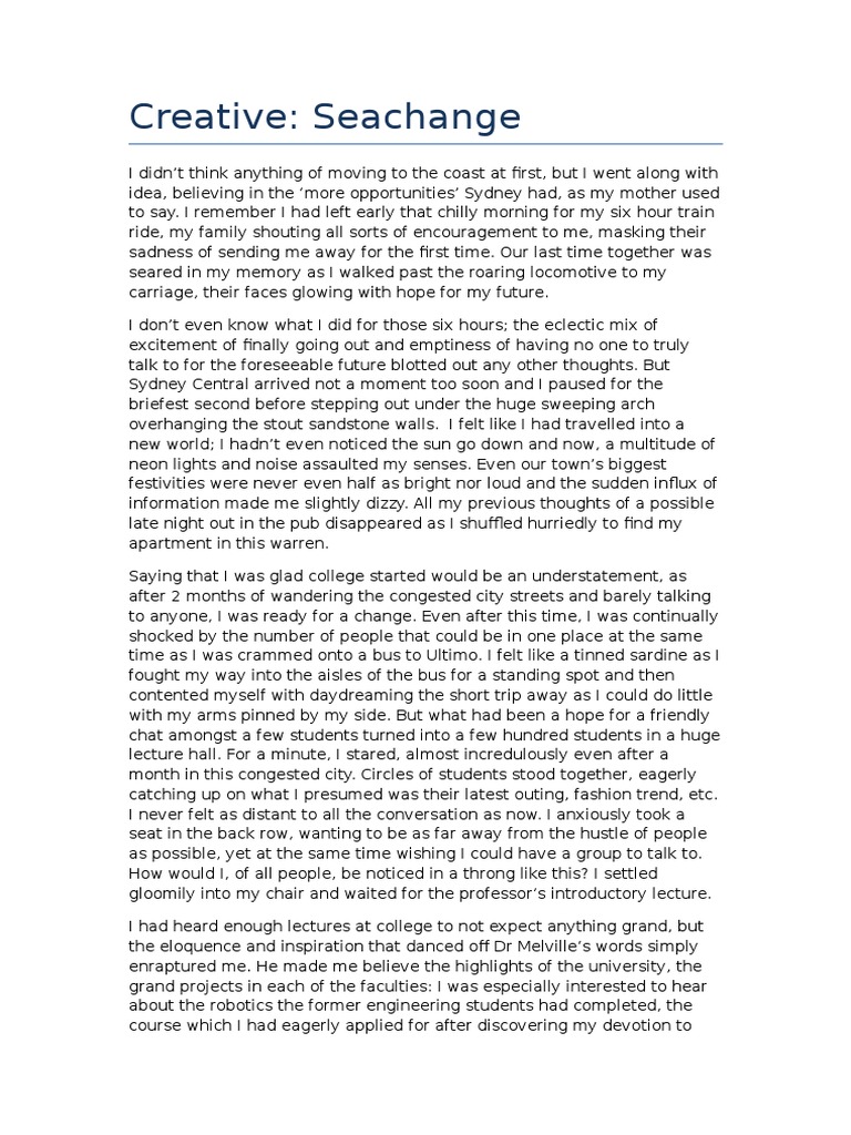 HSC English Advanced Creative Writing | PDF