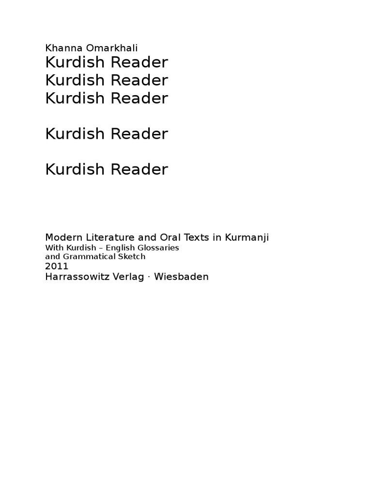 Modern Kurmanji Literature & Glossaries | PDF