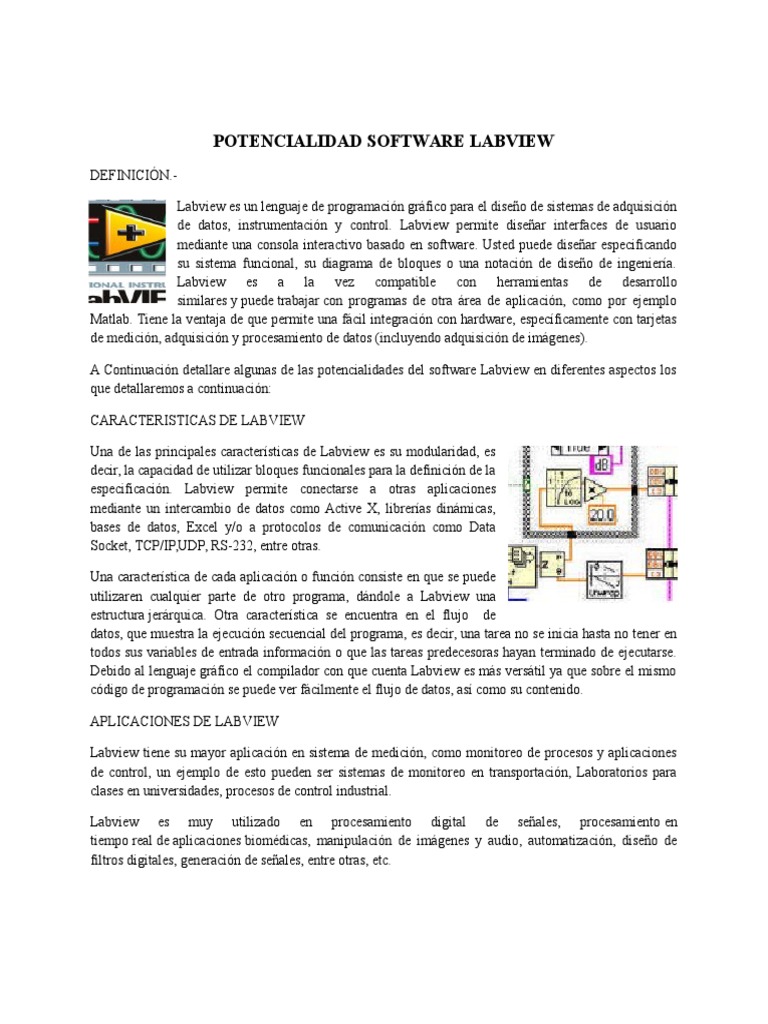 Potencialidades Labview | PDF | Programa de computadora | Programación