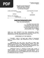 Sample Trial Memorandum | PDF | Burden Of Proof (Law) | Reasonable Doubt