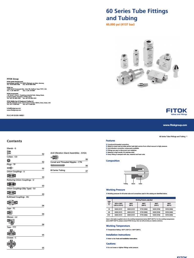 High-Pressure Tube Fittings Guide | PDF | Pipe (Fluid Conveyance ...