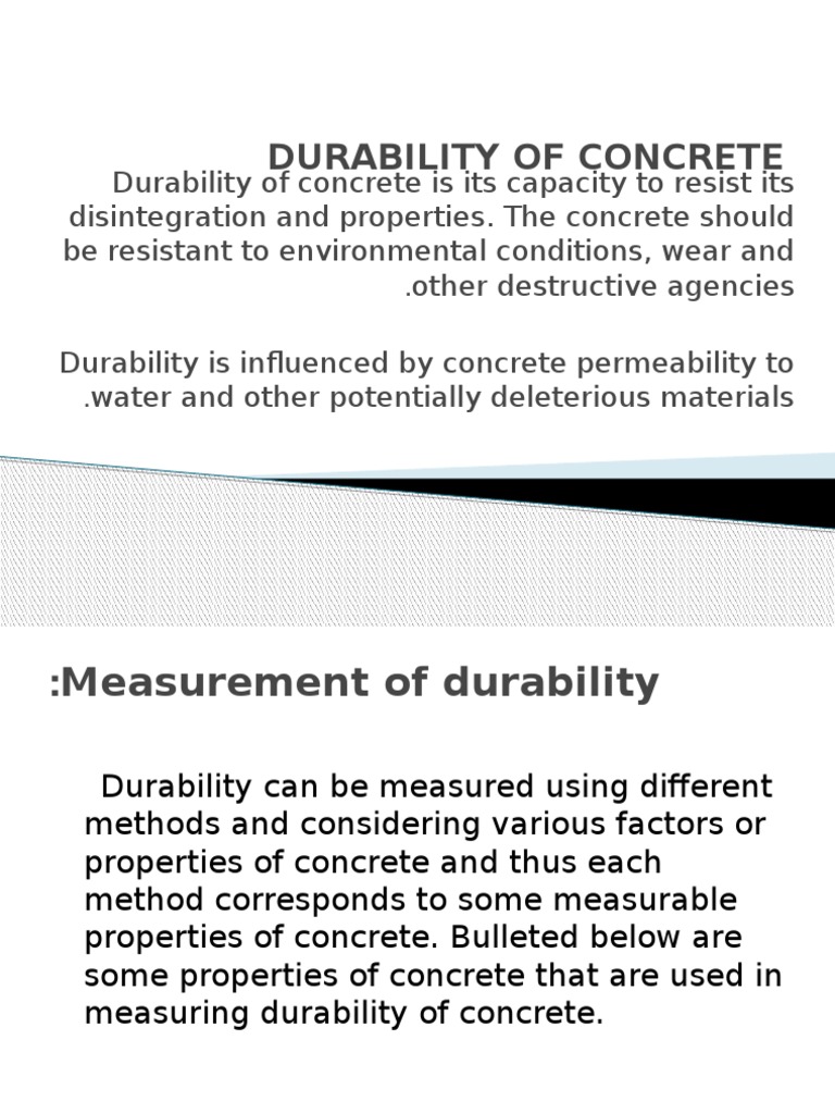 Durability of Concrete, Powerpoint | PDF