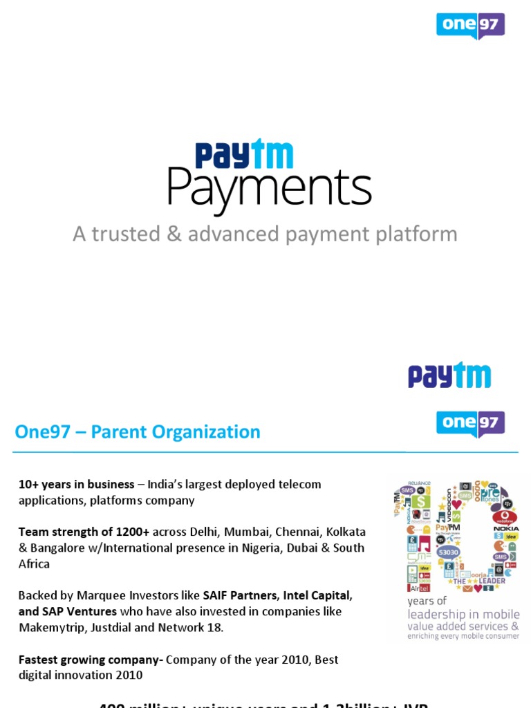 Paytm: India's Leading Payment Solution | PDF | Financial Transaction ...