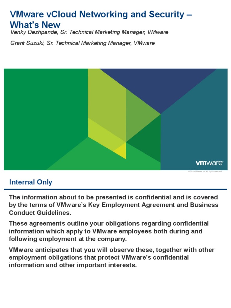 VMware VCloud Networking and Security 5.1 - Tech Overview | PDF | Firewall (Computing) | V Mware