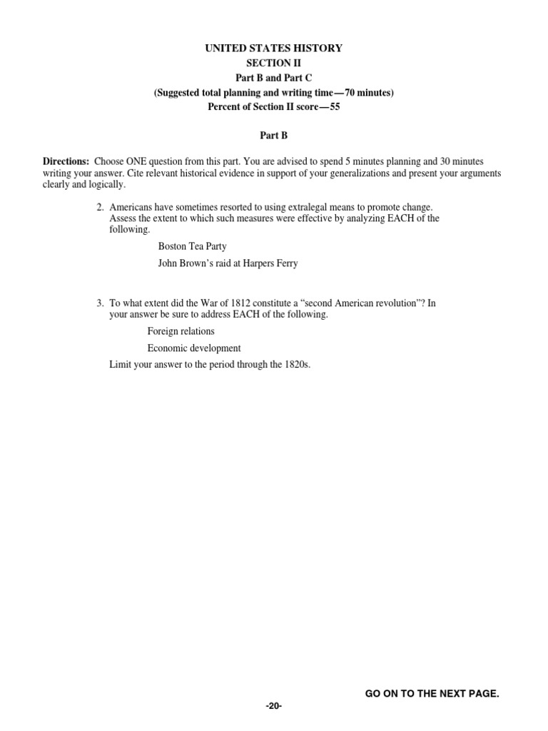 APUSH FRQ Practice 2008 | PDF