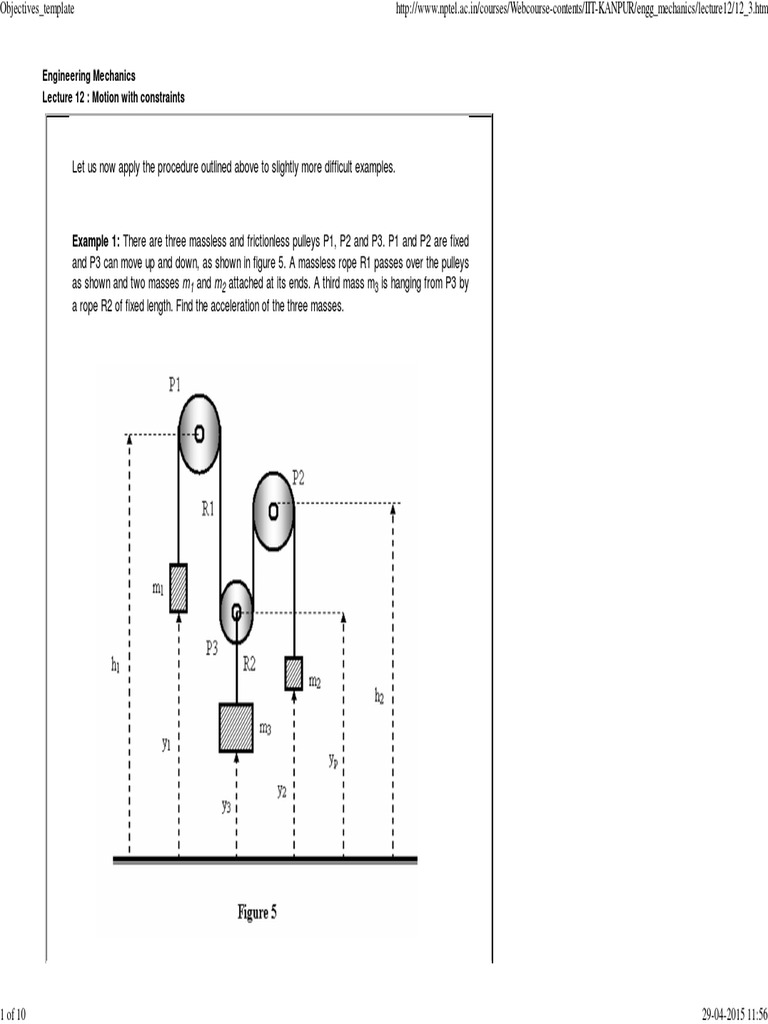 Constraint Motion | Equations | Tension (Physics)
