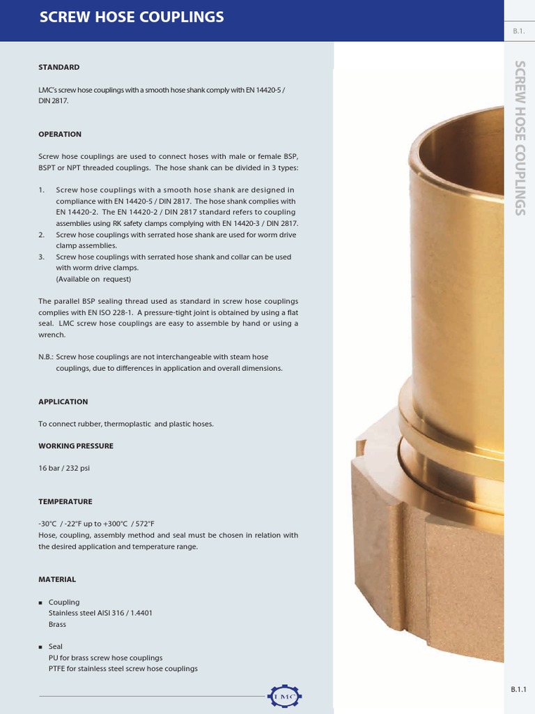 B1-Screw Hose Couplings | PDF | Screw | Pipe (Fluid Conveyance)