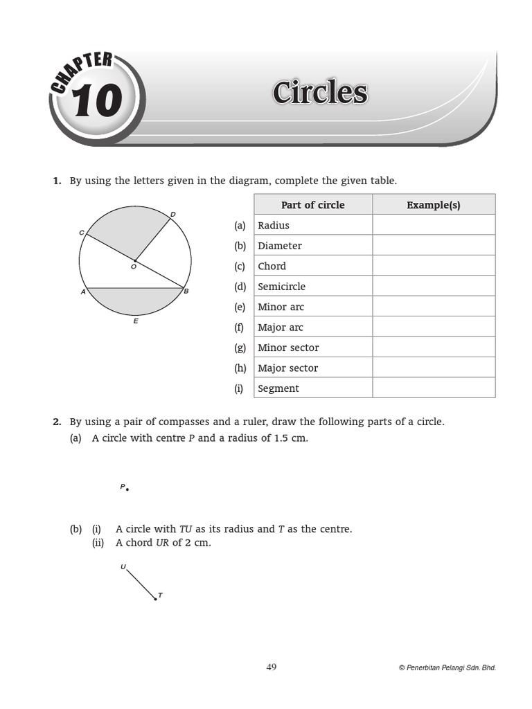 Form 2 Math Chapter 10 | Circle | Trigonometry