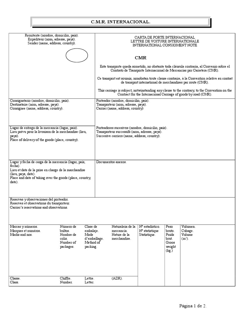 CMR Internacional | PDF | Transporte | Logística