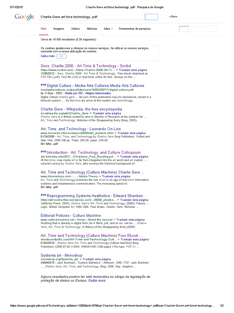 Charlie Gere Art Time Technology | PDF | Cyberspace | World Wide Web