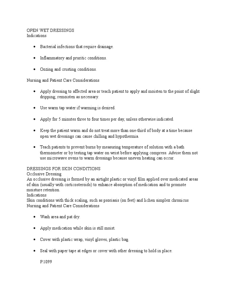 Open Wet Dressings Dermatology | Wound | Biopsy