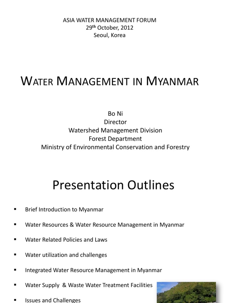 Water Management in Myanmar | PDF | Water Resources | Water Supply