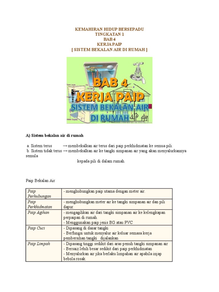 Sistem Bekalan Air | PDF
