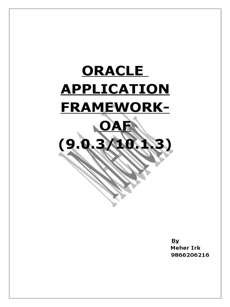 OAF Training | PDF | Web Application | Model–View–Controller