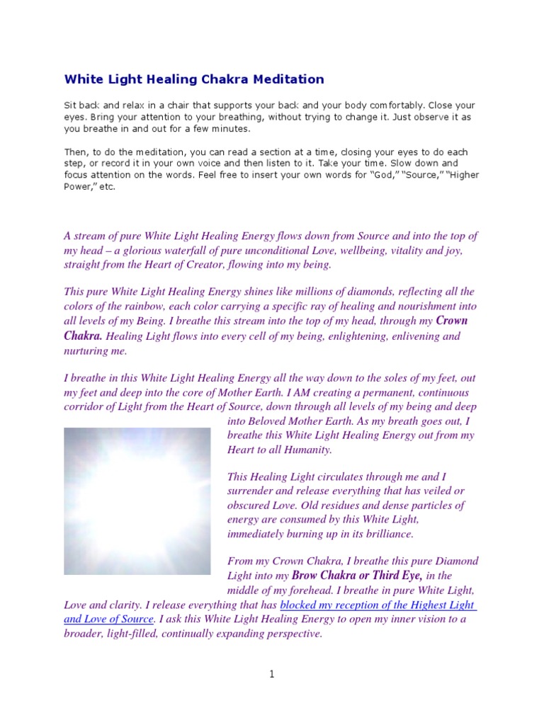 White Light Healing | PDF | Chakra | Electromagnetic Spectrum