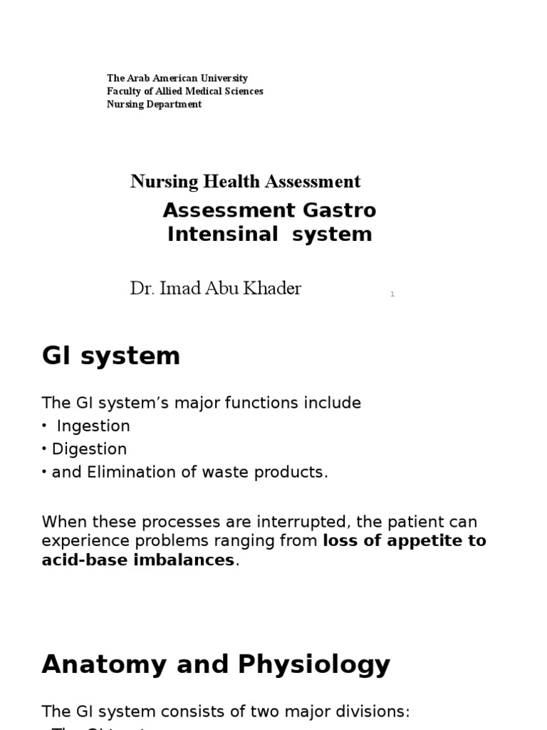 GI Assessment | PDF | Stomach | Gastrointestinal Tract