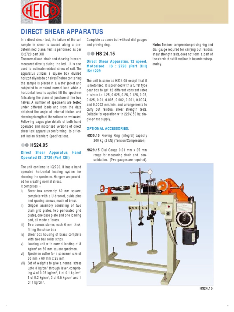 Direct Shear Apparatus | Signal (Electrical Engineering) | Shear Stress