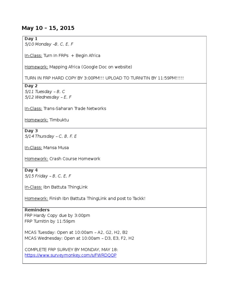 5-10-15 Calendar | PDF