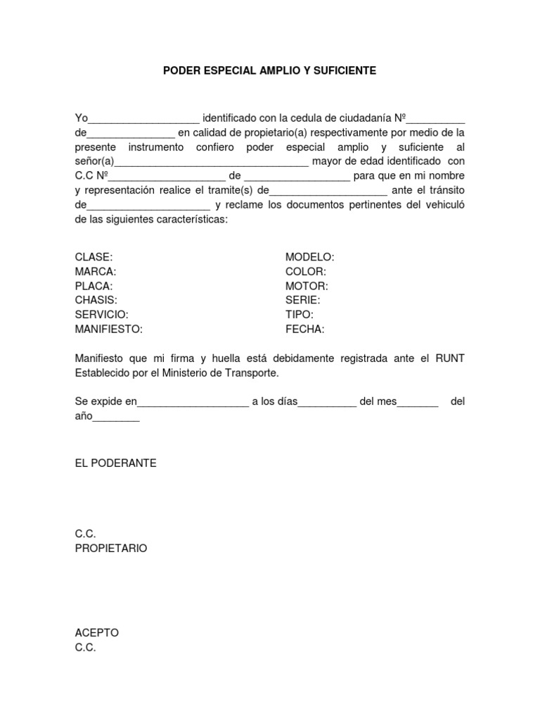 Poder Especial Amplio y Suficiente | PDF | Negocios | Derecho